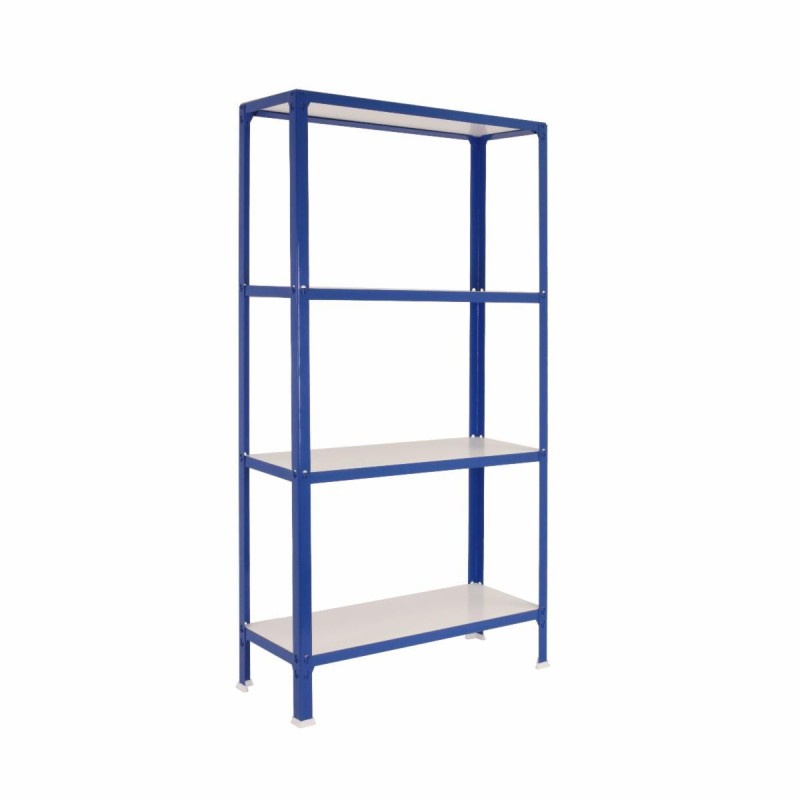 Étagère métallique sans vis SIMONHOME CLICK WOOD PLUS 4/300 BLEU/BLANC. | Leroy Merlin