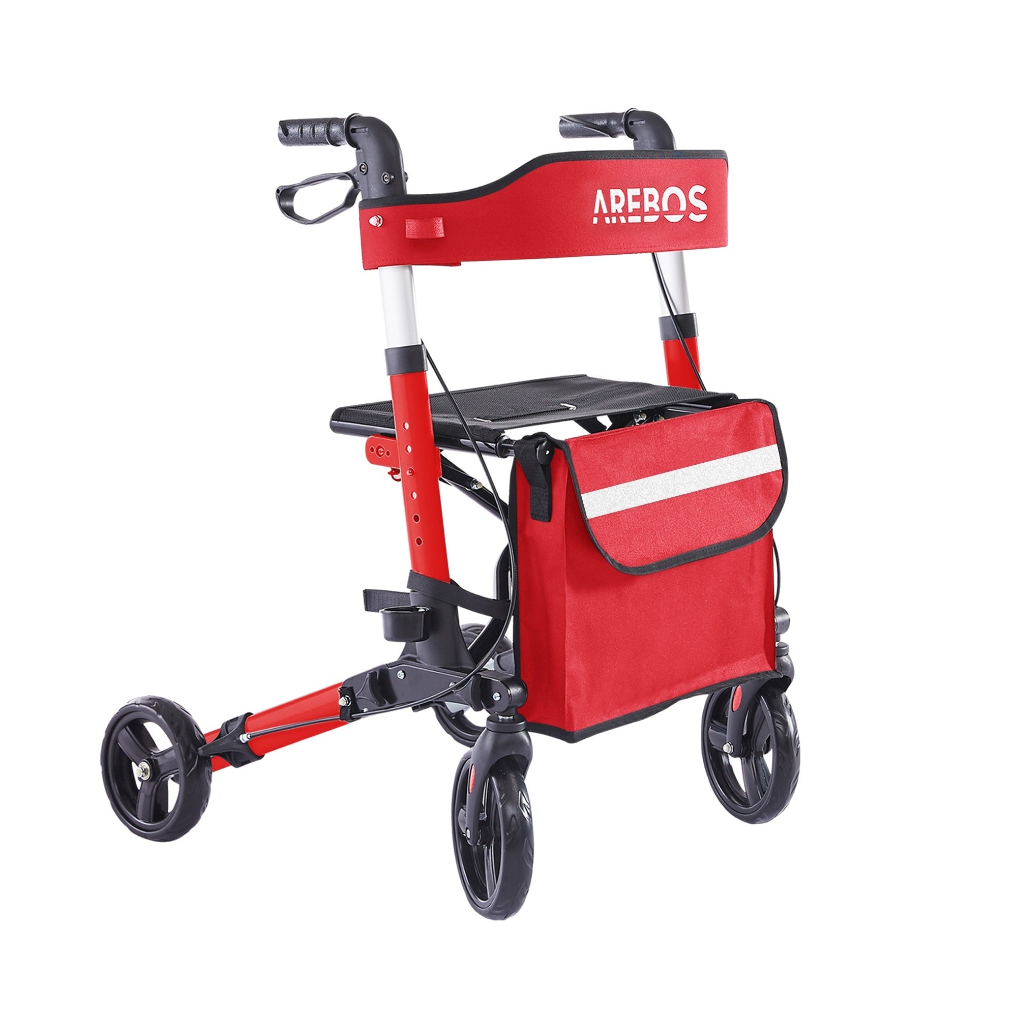 AREBOS rollator in alluminio pieghevole e leggero, ausilio per la ...