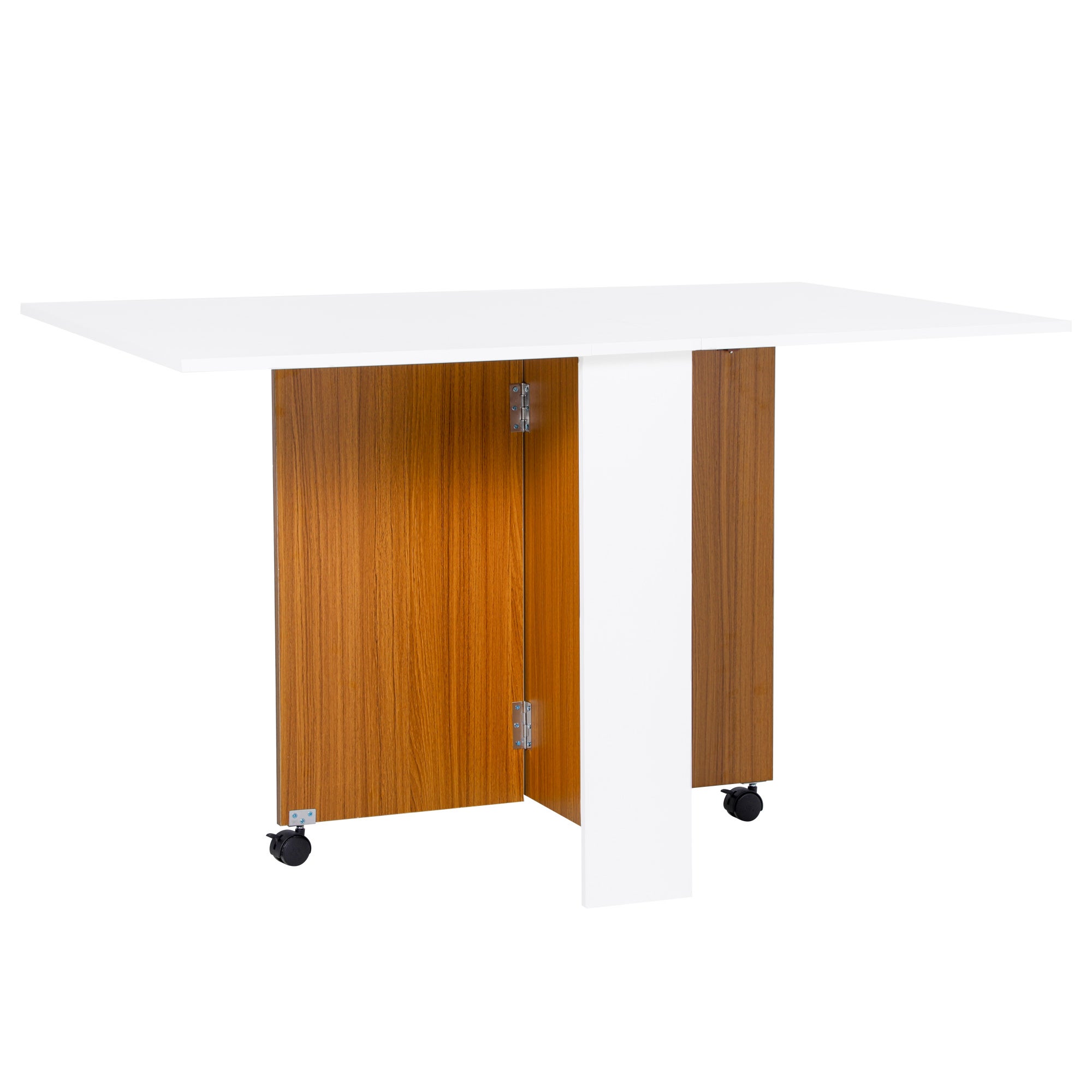 Mesa Plegable con Ruedas HOMCOM Aglomerado de Madera, Metal y Plástico ...