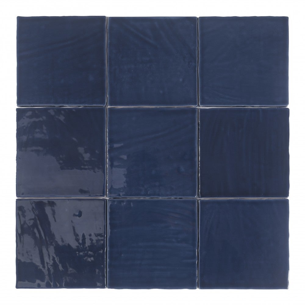Azulejo Azul Brillante Efecto Zellige. Tabarca Marino 15x15cm | Leroy ...
