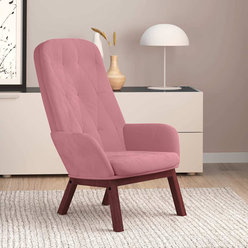 VidaXL Chaise de relaxation Rose Velours | Leroy Merlin