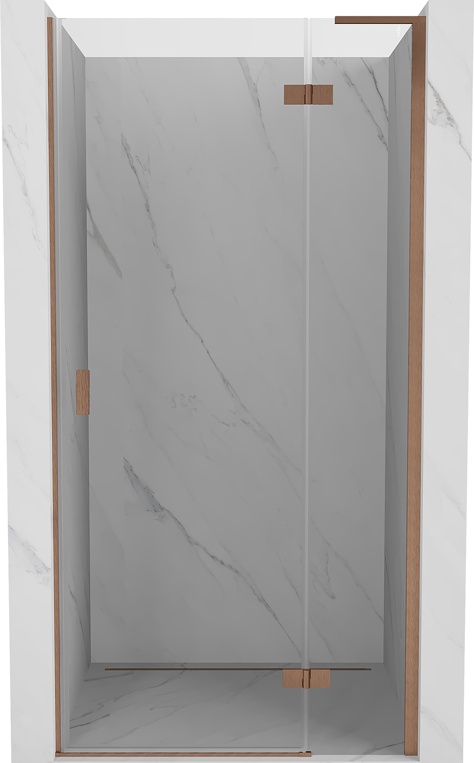 Mexen Mist-H L puerta de ducha abatible derecha 110 cm, transparente, cobre cepillado - 8A5L-110 ...