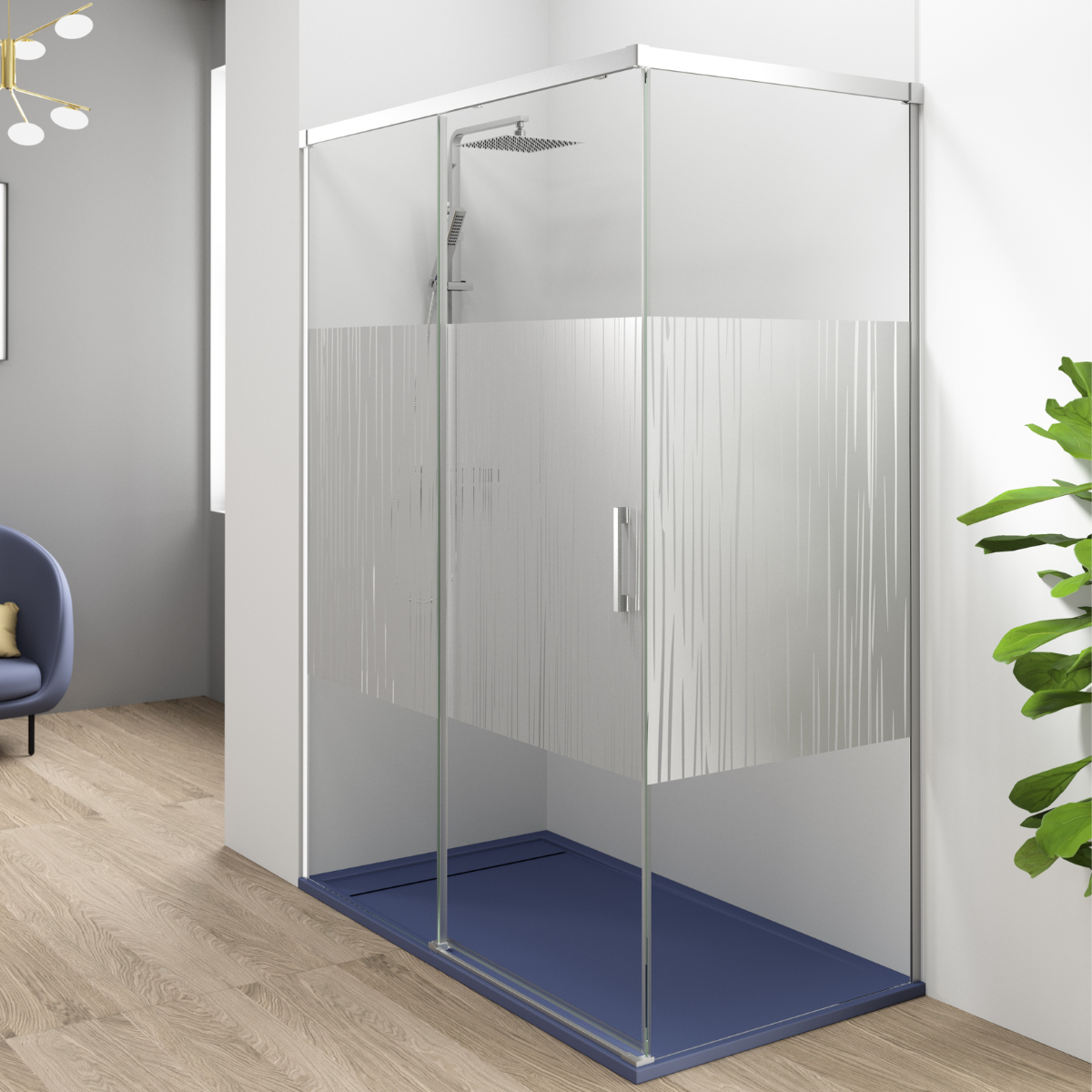 Mampara Ducha Rectangular Corredera | Frente 180 - Lateral 70 cm ...