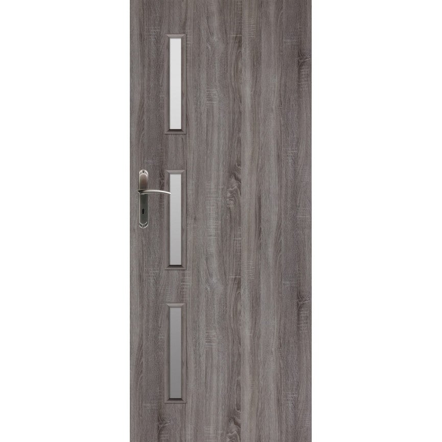 Puerta de interior SICYLIA roble trufa - Sentido de la apertura ...