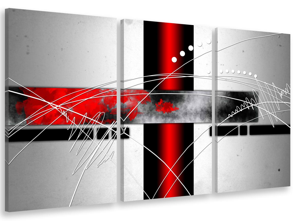 Tableau triptyque deco symétrie rouge - 90x60 cm | Leroy Merlin