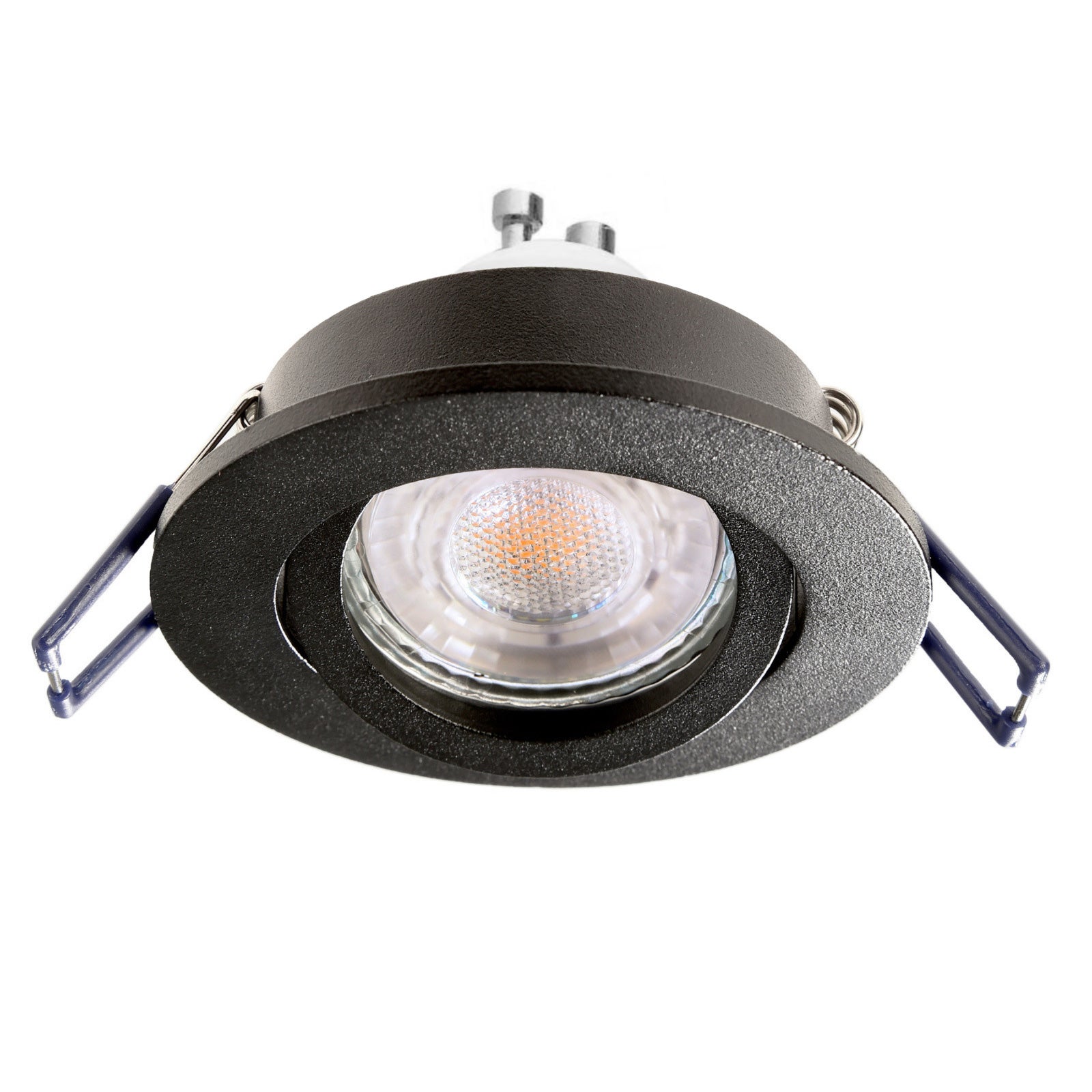 Spot encastrable LED 8W GU10 noir trou rond 70mm plafonnier orientable ...