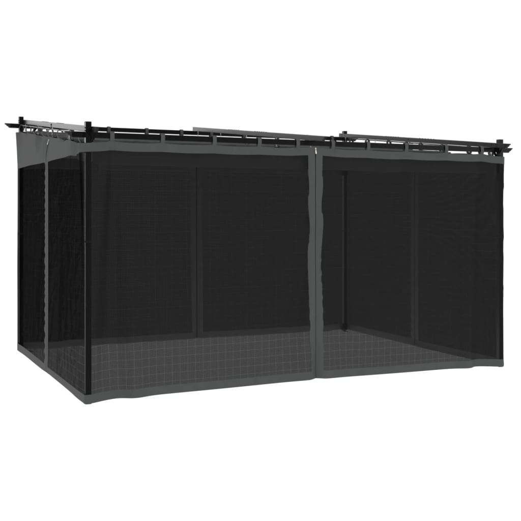 Tonnelle de jardin | Tonnelle avec parois en filet anthracite 4x3 m ...