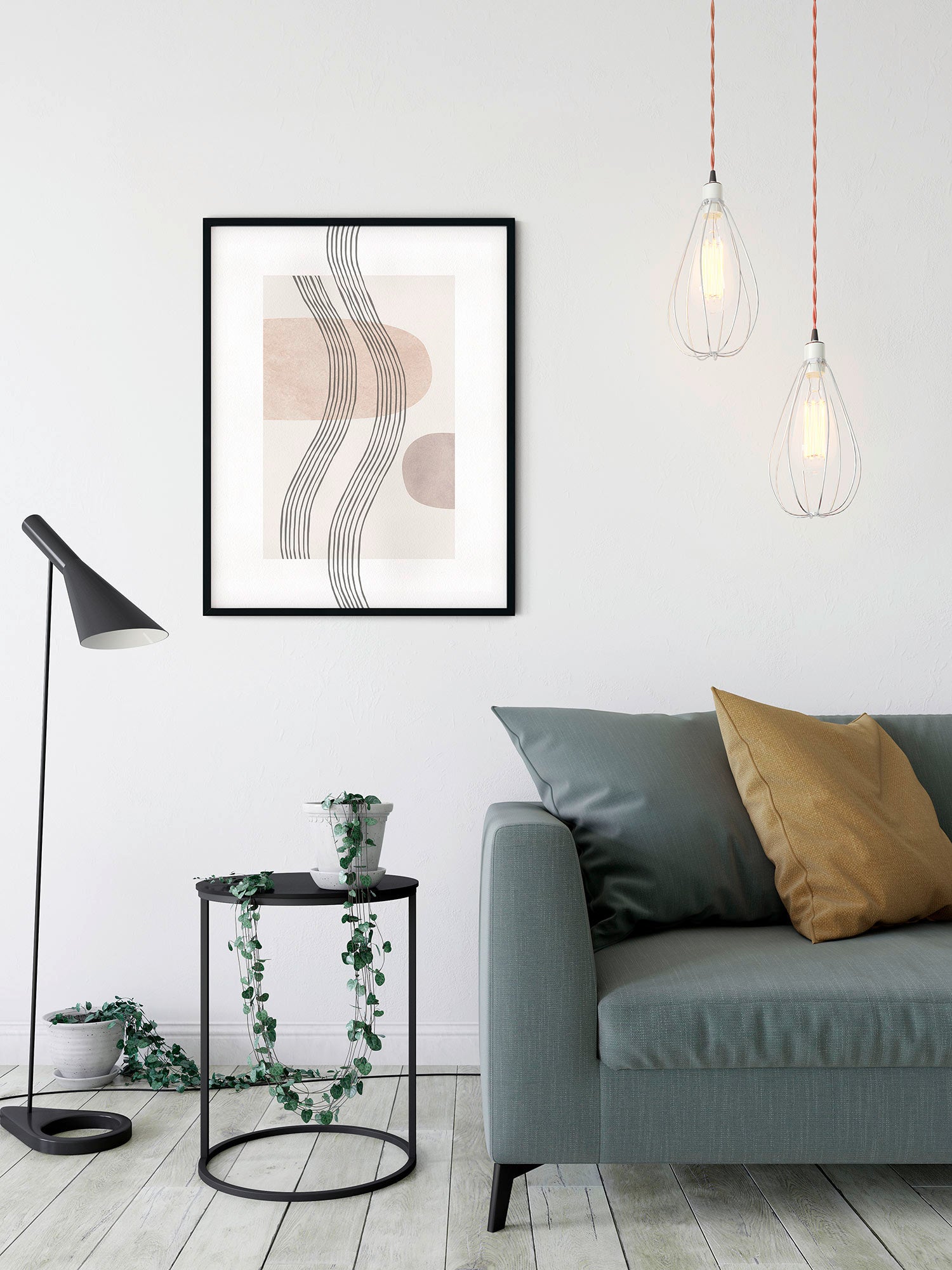 Poster d'art de Komar - Line Art Waves - Taille: 30 x 40 cm | Leroy Merlin