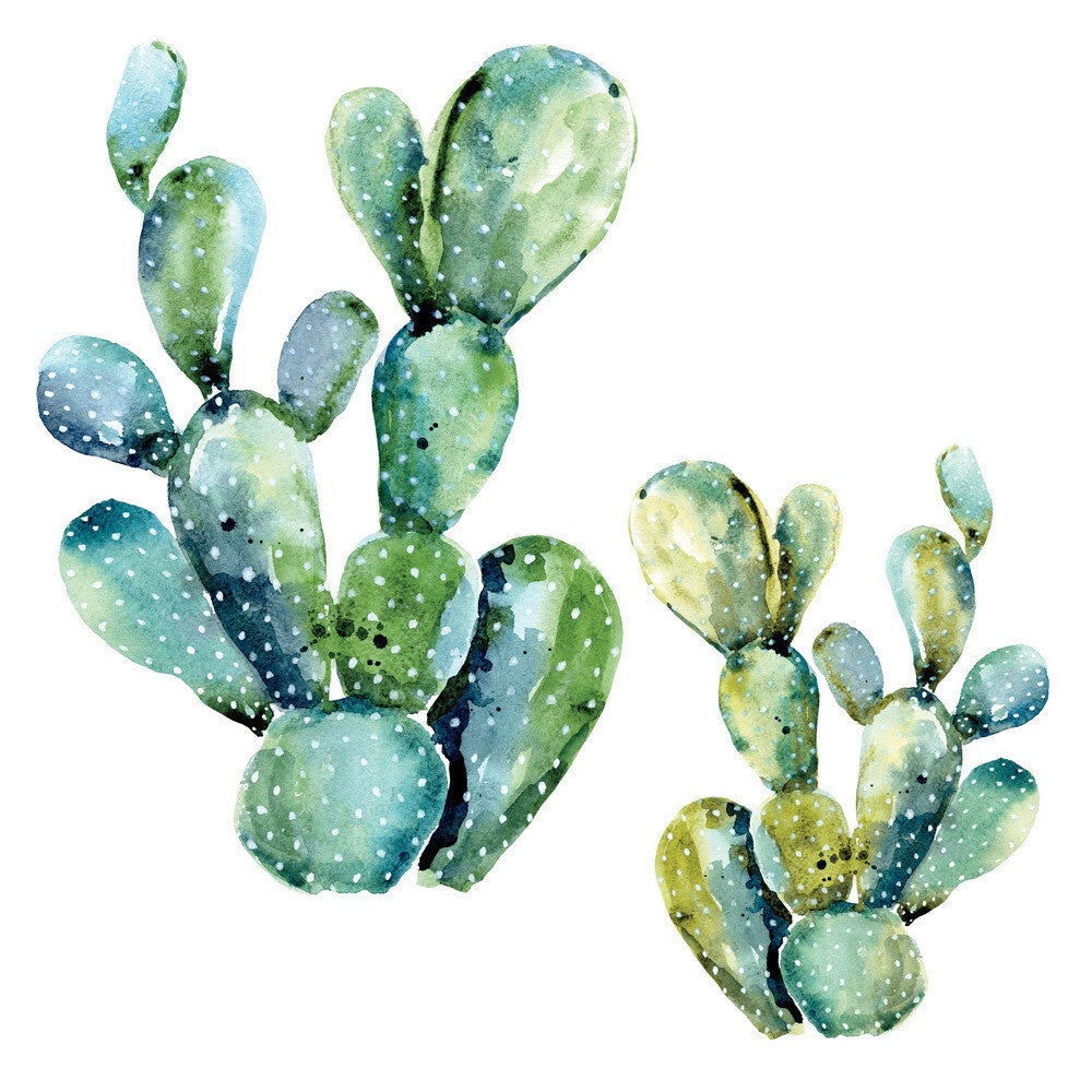 Stickers - Cactus Verts Fluorescents - Hauteur 22,9 cm | Leroy Merlin