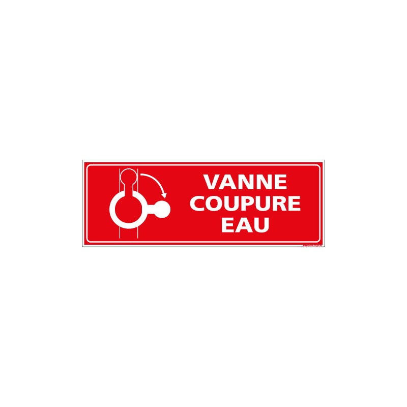 Panneau Vanne coupure d'eau (A0524) 210 x 75 mm Matière Adhesif | Leroy ...