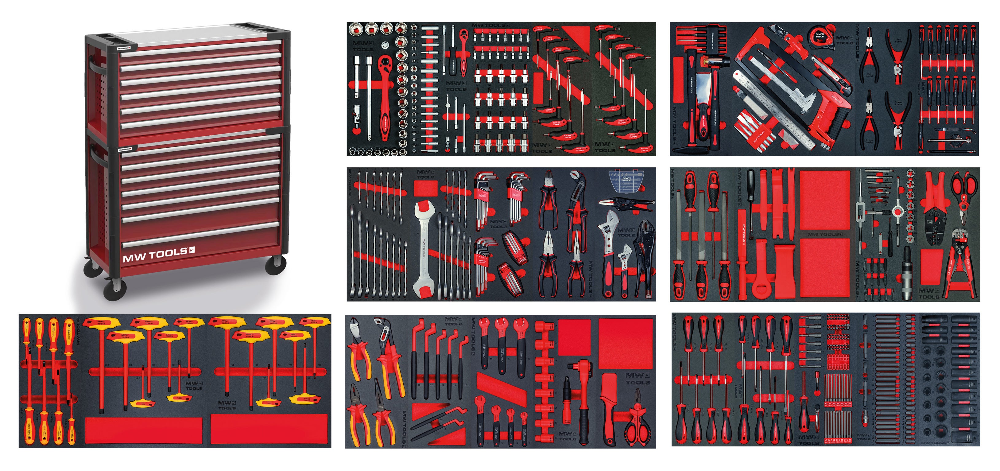 Servante d'atelier complète large, robuste avec coffre EV XL 567 outils ...