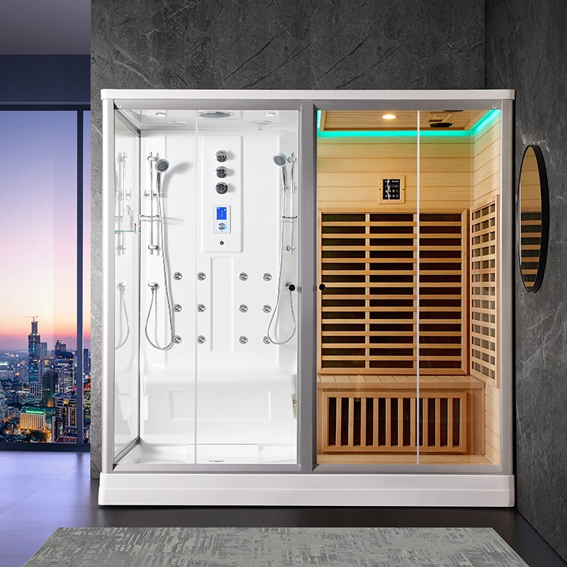 Combi Sauna Infrarouge Douche Hammam Boreal® IR-H 220D - droite | Leroy ...