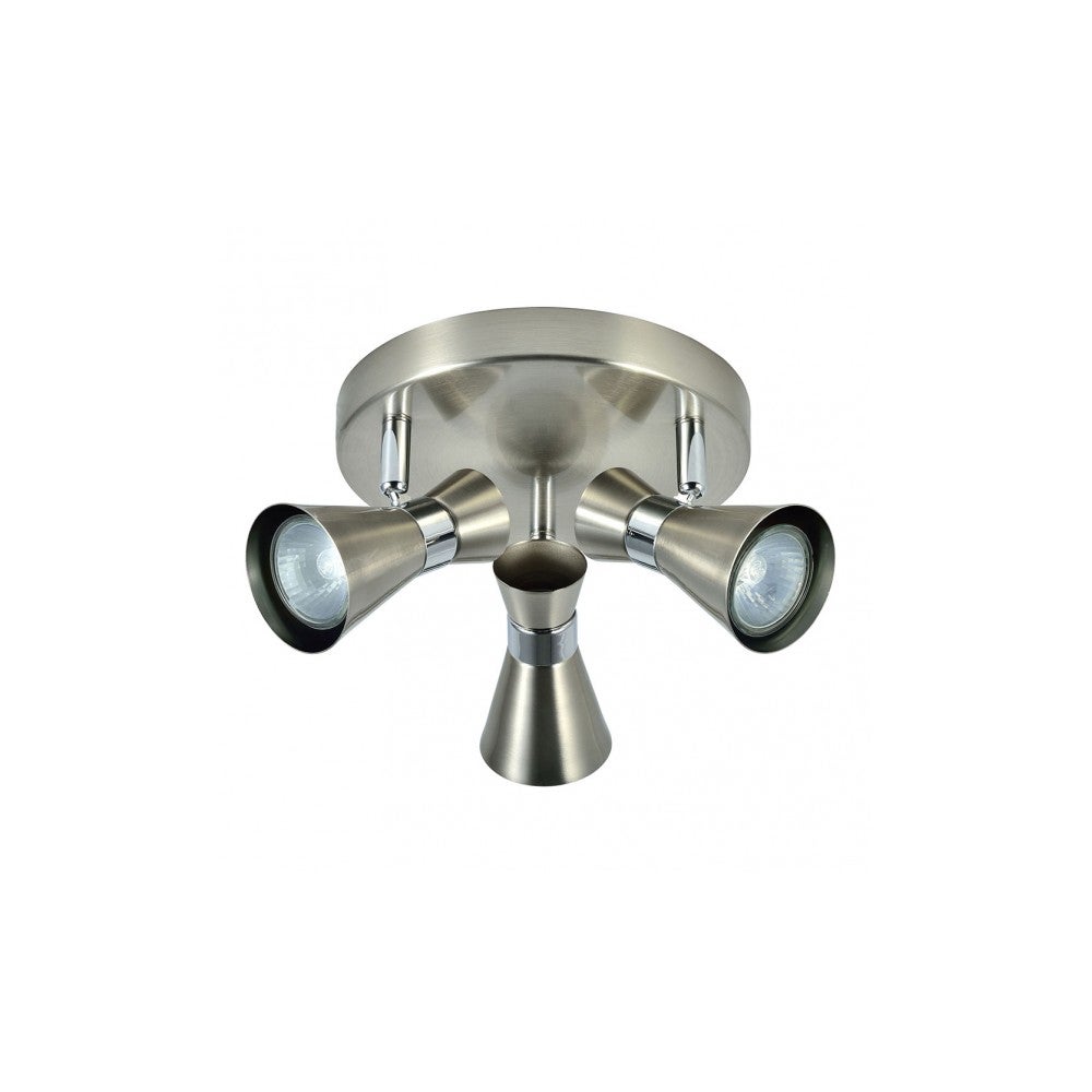 Éclairage de salle de bain Plafond MAXIMO 3 spots nickel-chrome ...