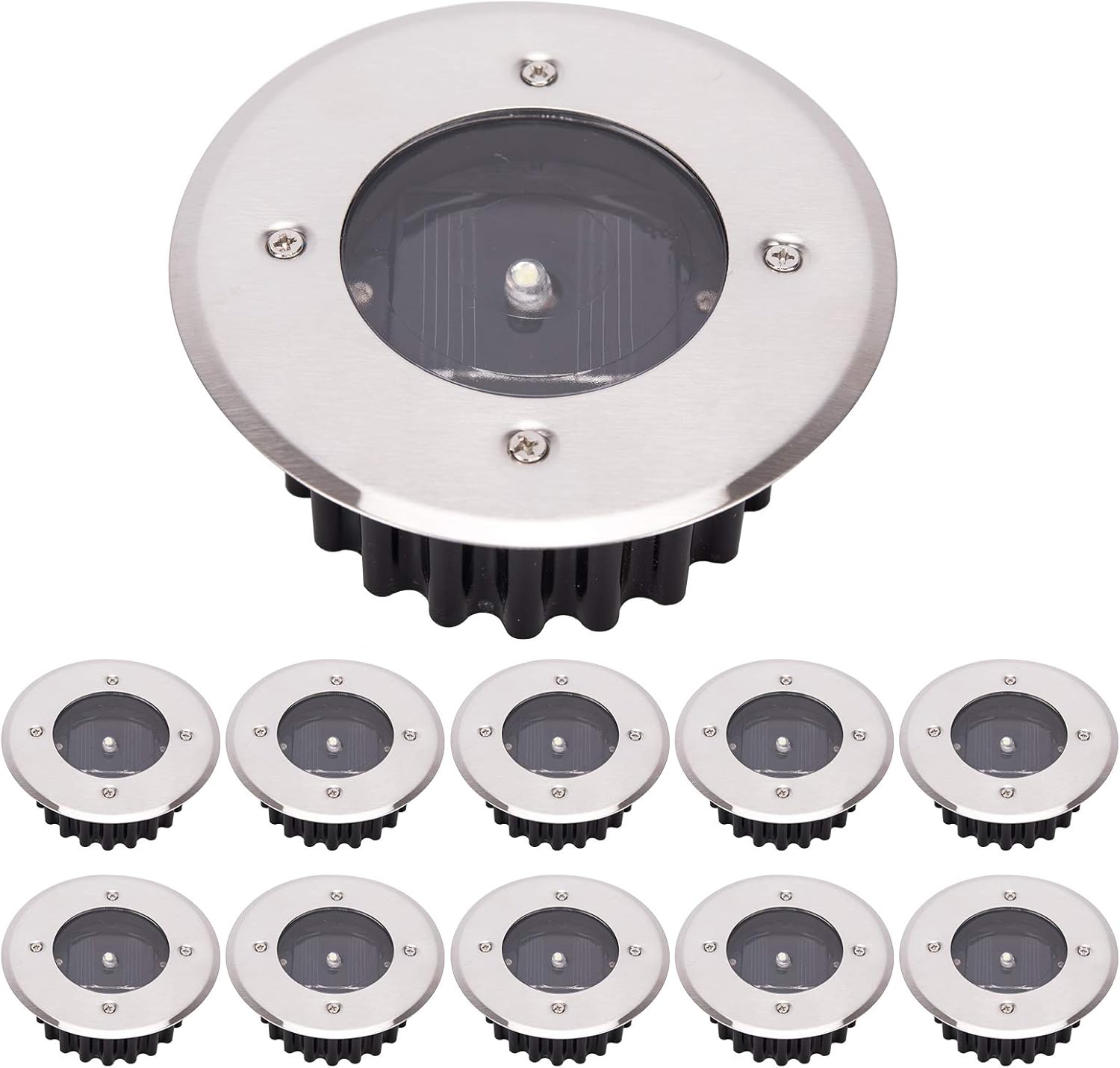 Lot de 10 lampes solaires LED pour sol, éclairage extérieur, lampadaire ...