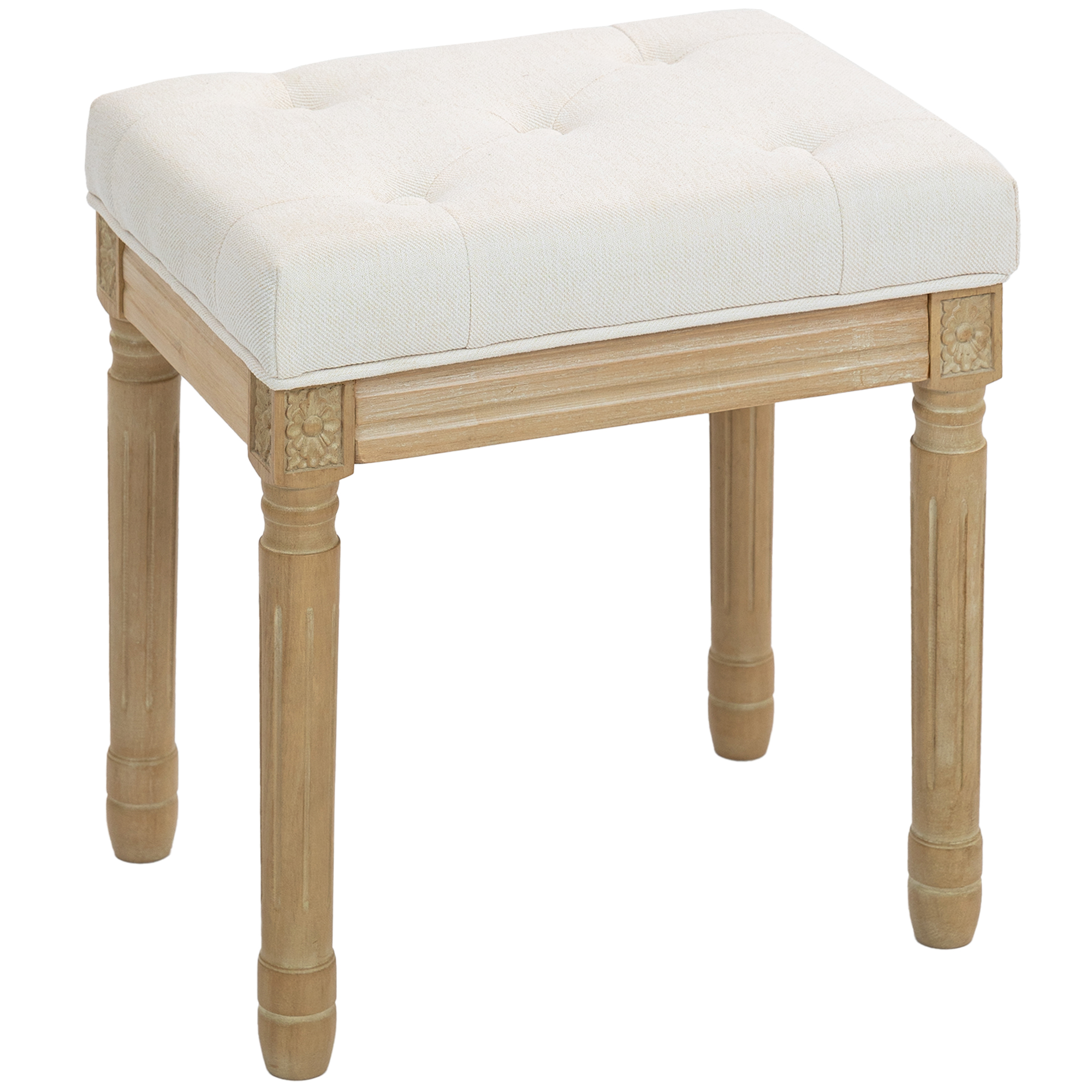 Repose pied salon,ottoman,siège rembourré en tissu aspect lin avec ...