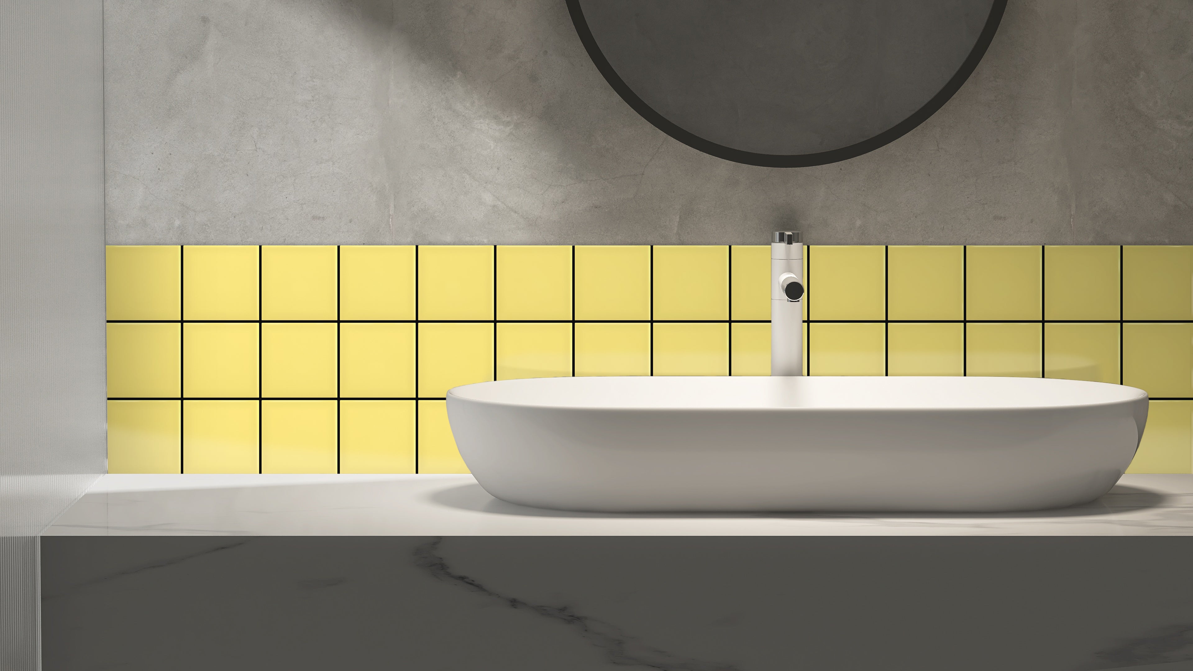 Azulejo de pared 10x10 cm acabado liso color Amarillo Banana brillo ...