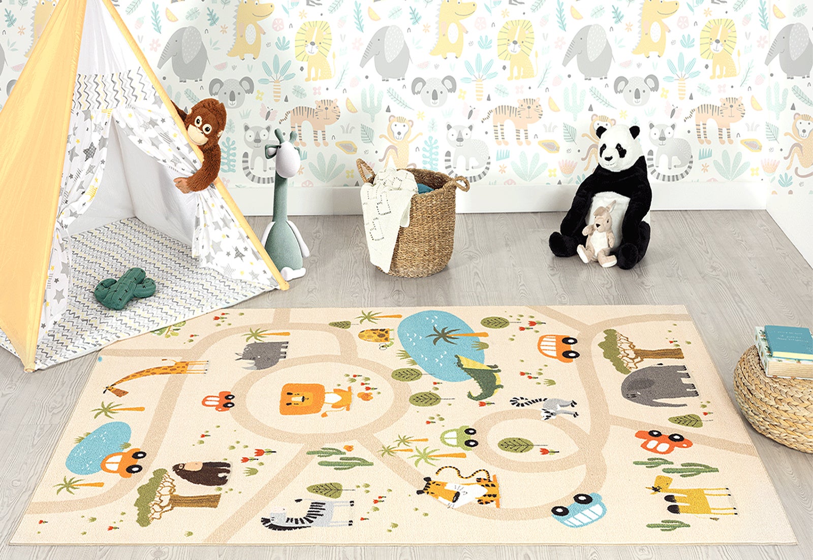 The carpet Happy Life chambre d'enfant, tapis pour enfant, tapis de jeu ...