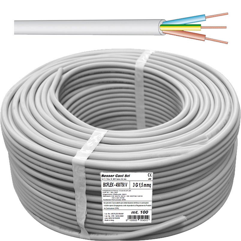 CABLE ELÉCTRICO 450/750V SECCIÓN 4X1,50 MM GRIS | Leroy Merlin