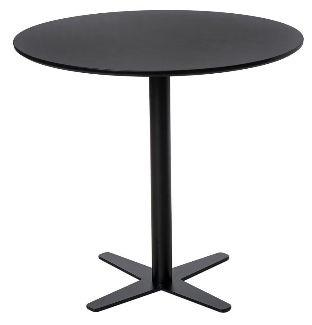 Table de bar ronde bois noir et pieds acier noir Cooky 80cm | Leroy Merlin