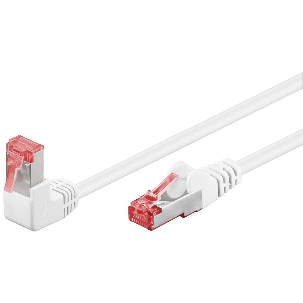 GOOBAY Câble rj45 cat6 coudé surblindé blanc 2m | Leroy Merlin