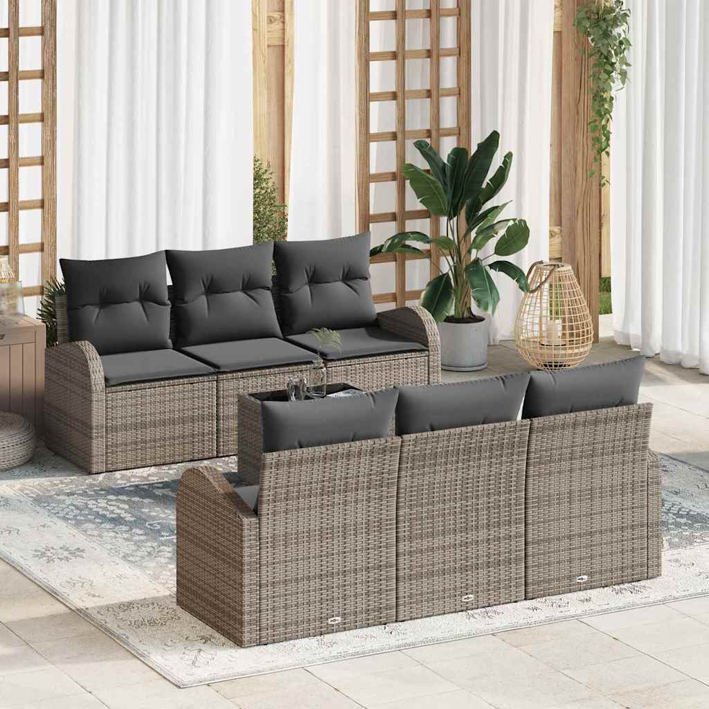 Ensemble de canapé de avec stockage 7 pcs Gris polyrotin | Leroy Merlin