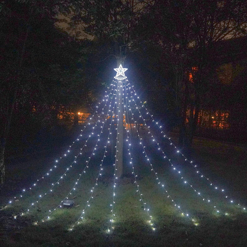 Guirlandes lumineusesL'énergie solaire LED allume une étoile à cinq ...