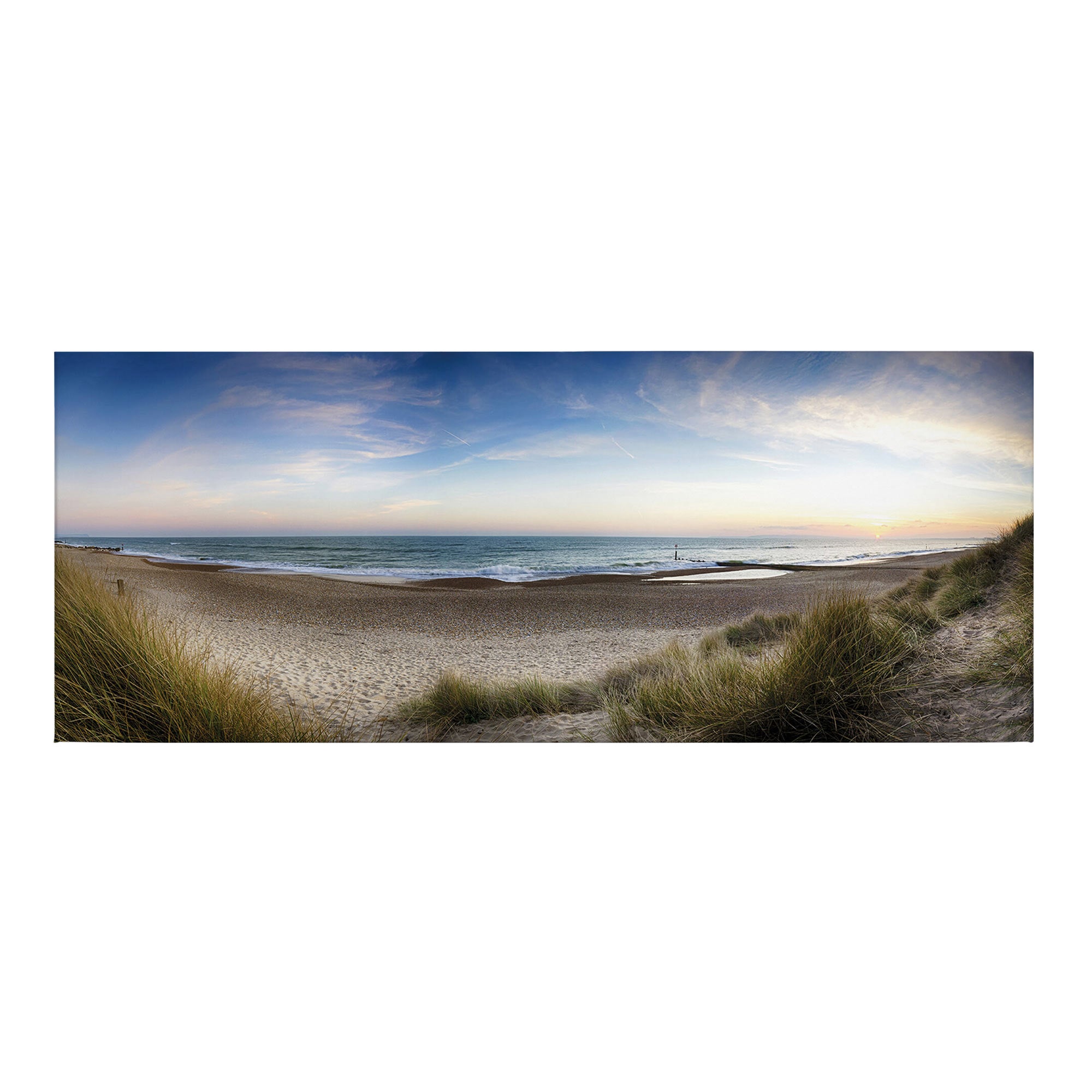 Tableau sur toile Maritime M1-No.50459 Brun Bleu Châssis Paysage Plage ...