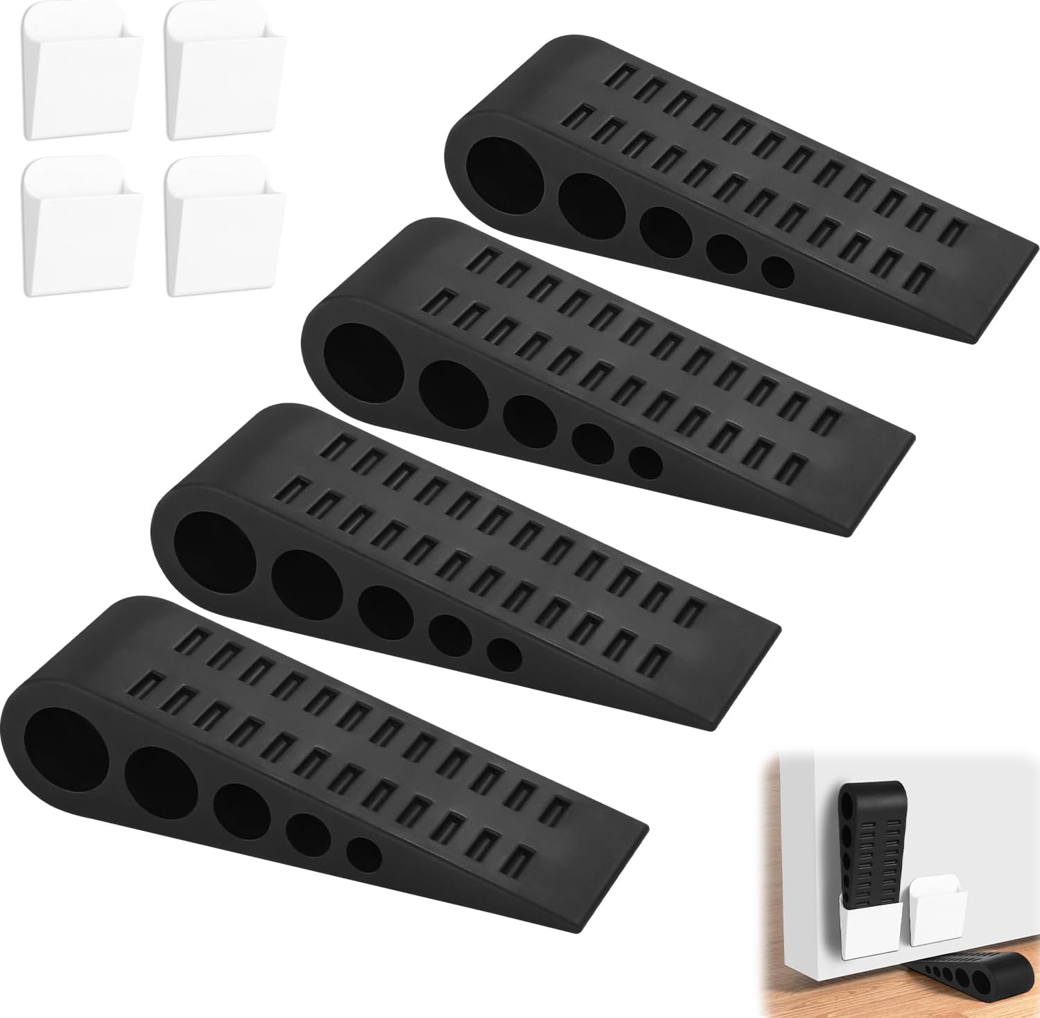 4 pièces cale porte caoutchouc souple, hauteur reglable antidérapante ...