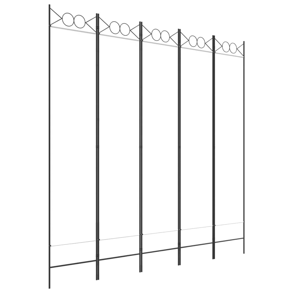 Biombo divisor de 5 paneles de tela blanco 200x200 cm - COMFORTXL ...
