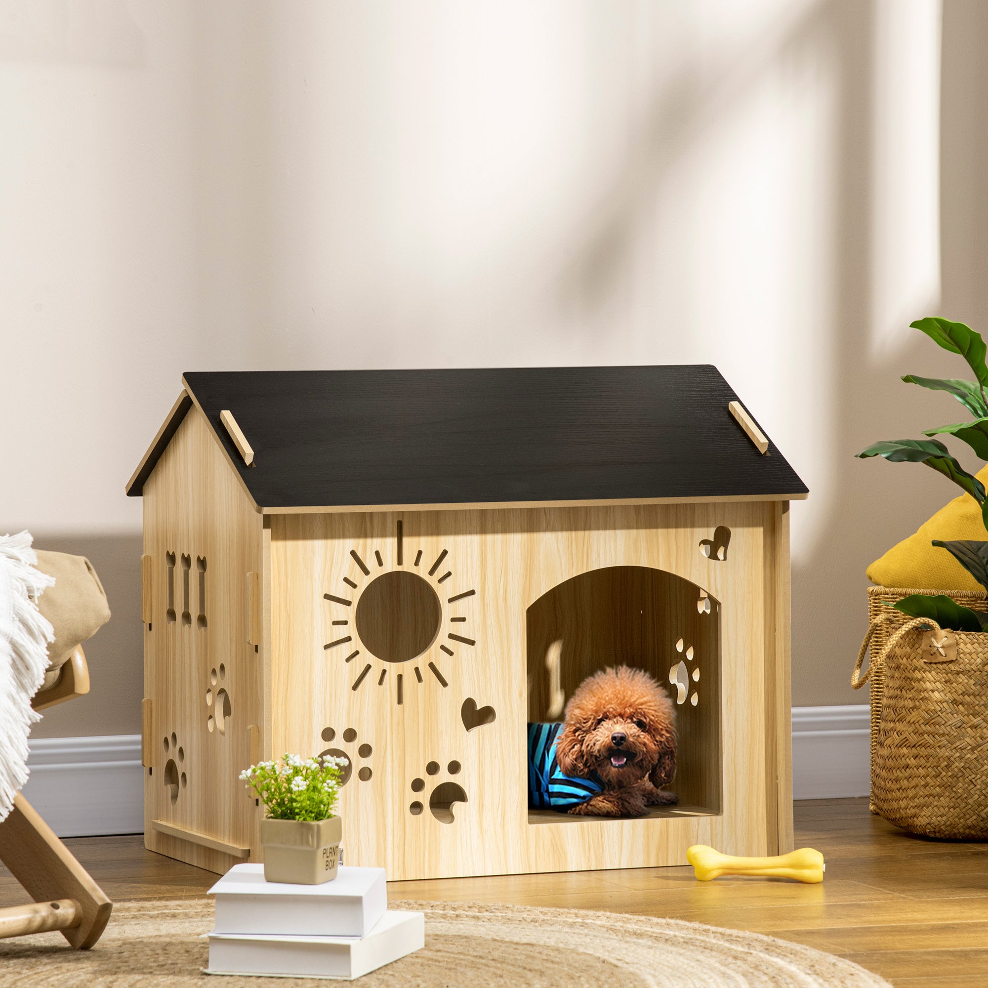 Niche en bois pour chien/petit animal avec ventilation, 69 x 50 x 58,5 ...