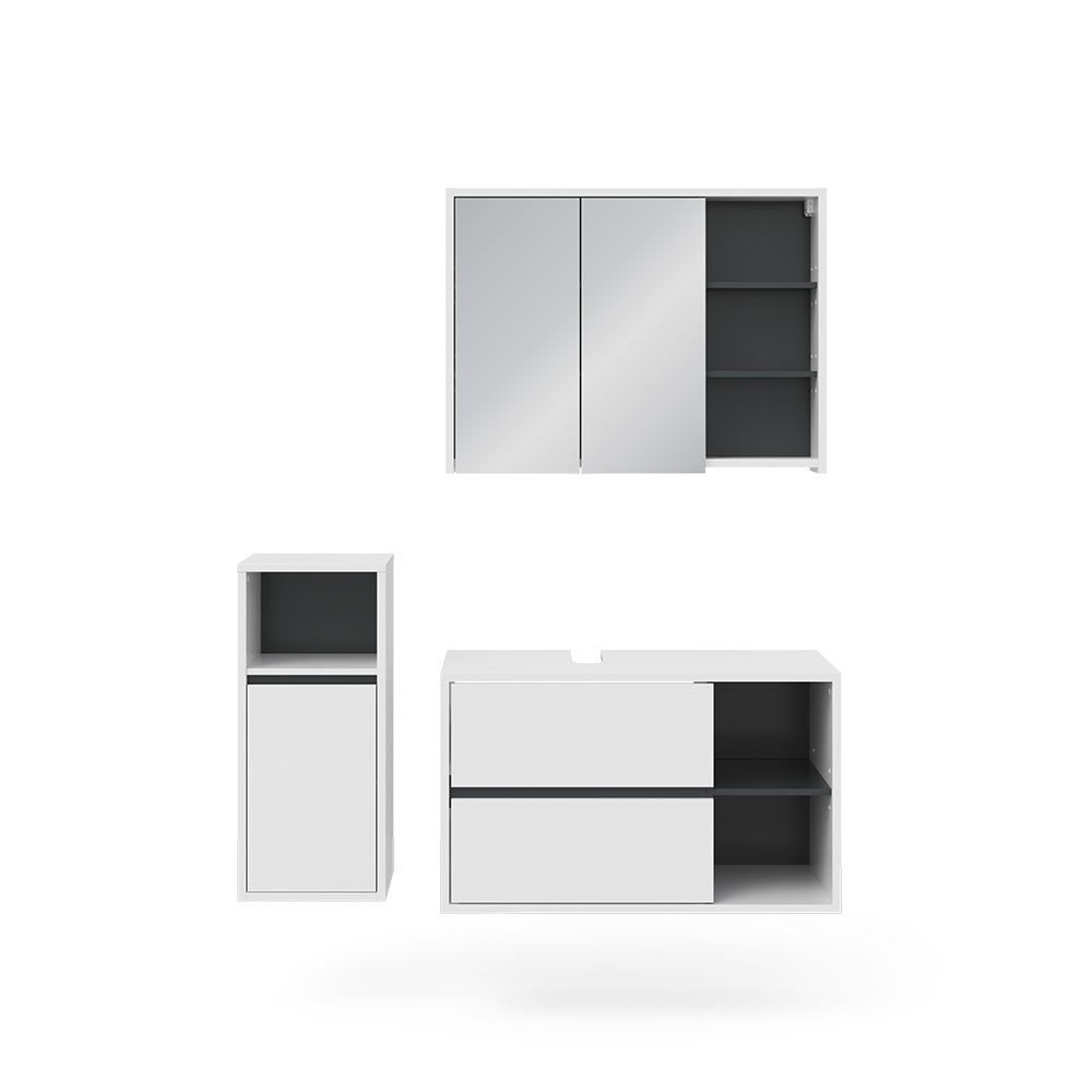 Vicco Zestaw mebli łazienkowych Viola, Biały, 3 części - Leroy Merlin