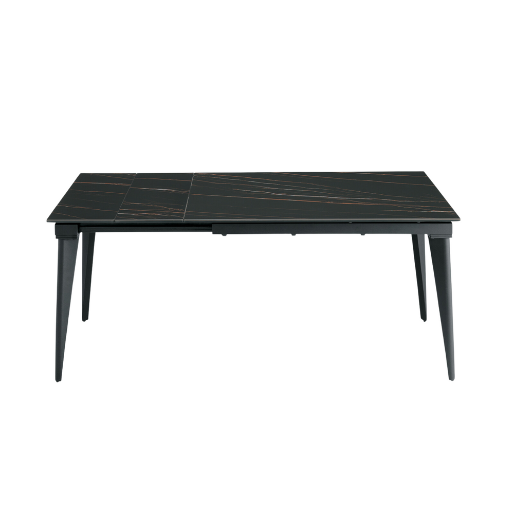 Table extensible "Augusto" en grès noir mat 140/200x90 cm 75h | Leroy ...