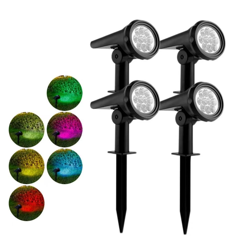 Foco solar de 4 piezas, enchufable o colgante, resistente al agua IP68 ...