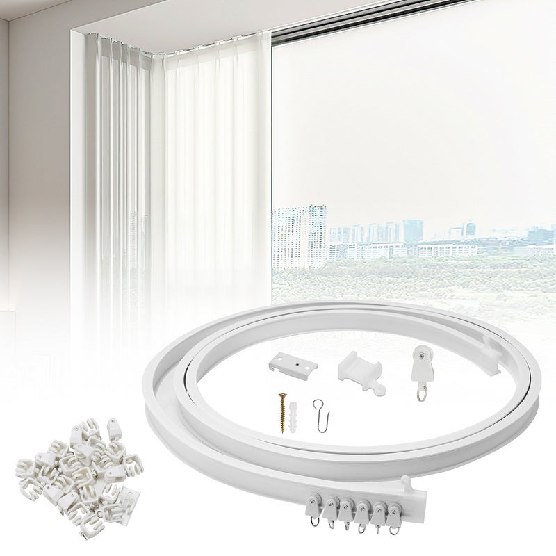 Kit de Rail de Rideau Plafond Pliable, 3M Rail de Rideau Flexible avec ...