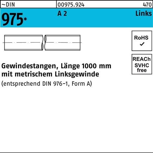 Gewindestange DIN 975 links M16 -LHx 1000mm A 2 1 Stück | Leroy Merlin