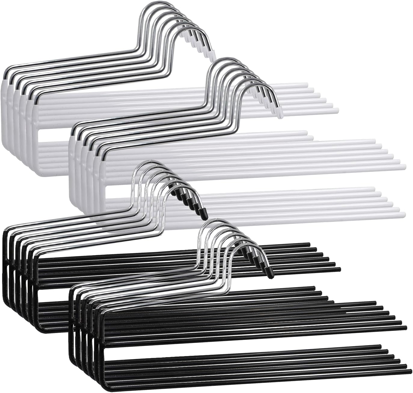 COM-FORT HOUSE - Perchas de Metal para Pantalones - Pack 12 Unidades - Perchas Color Blanco y ...