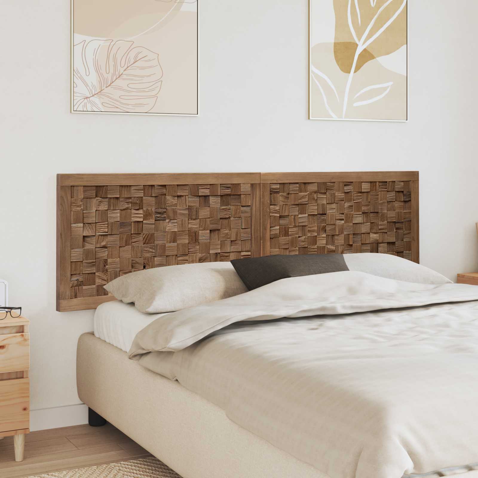 Cabecero de Cama Natural Madera de teca maciza vidaXL | Leroy Merlin
