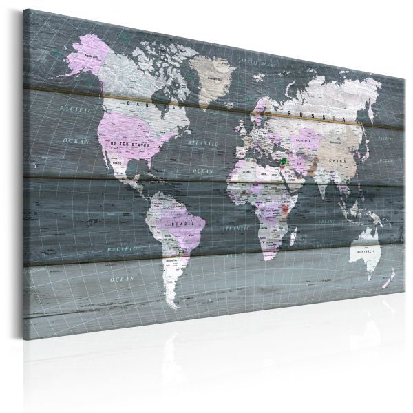 Tableau Cartes du monde Roam across the World 120x80 cm | Leroy Merlin