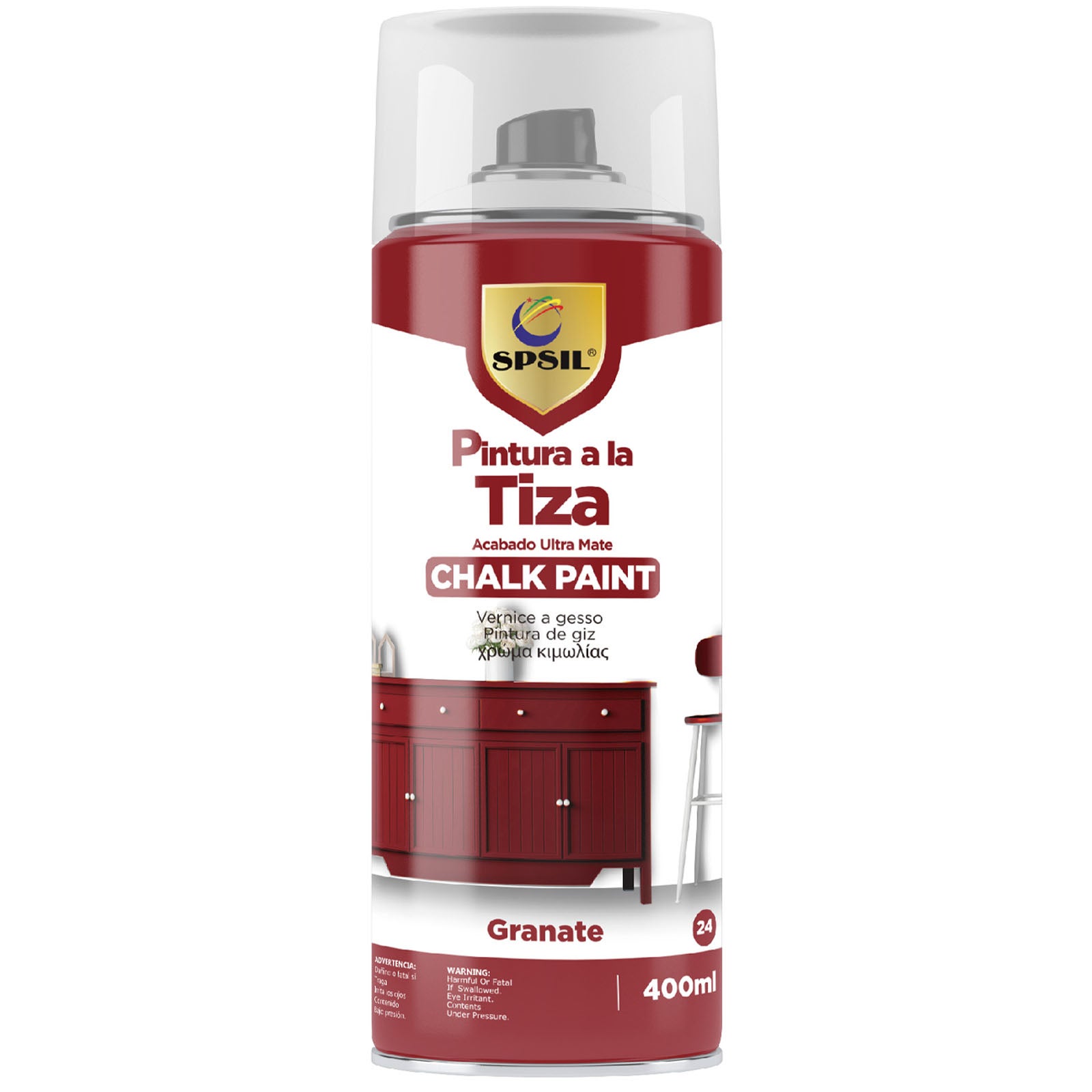 Spray Pintura SPSIL Tiza Ultra Mate Color Granate - Tonos Clásicos ...