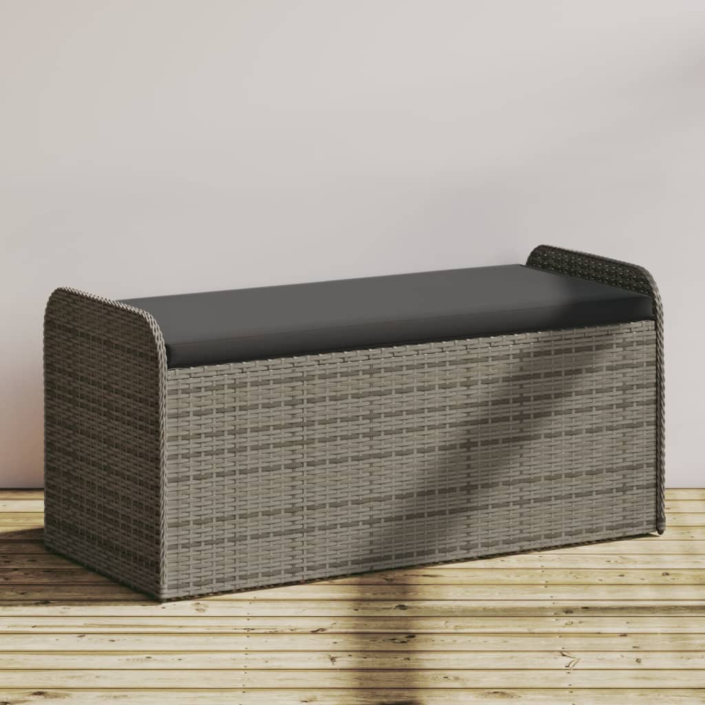 Banc d'intérieur | Banc de rangement avec coussin gris 115x51x52 cm ...