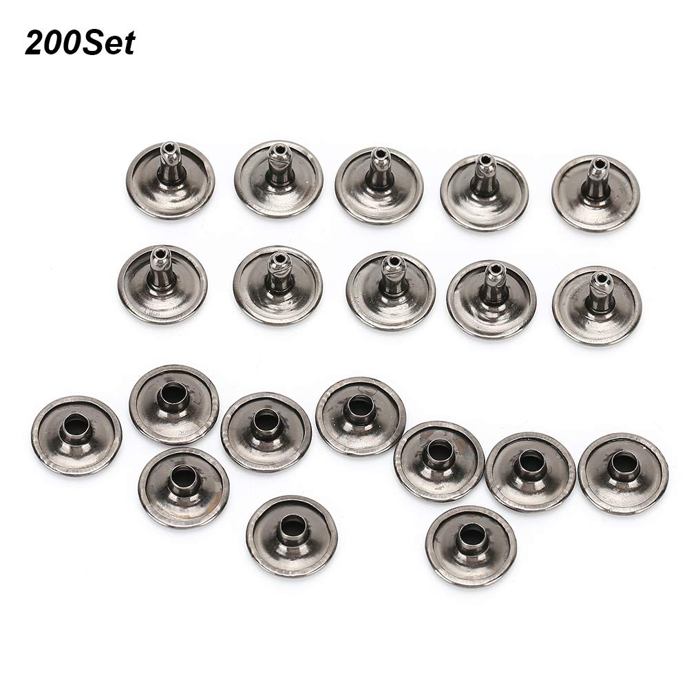Lot de 200 rivets à double tête, boutons ronds en fer pour jeans ...