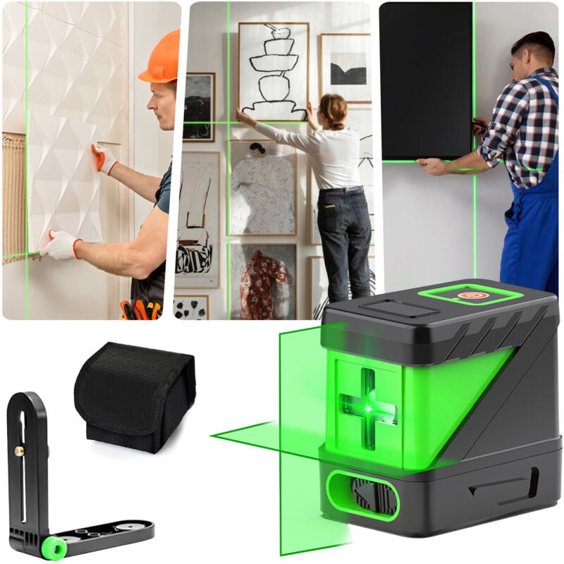 Nivel Láser de Cruz Verde, Línea Láser Conmutable Autonivelante, con ...