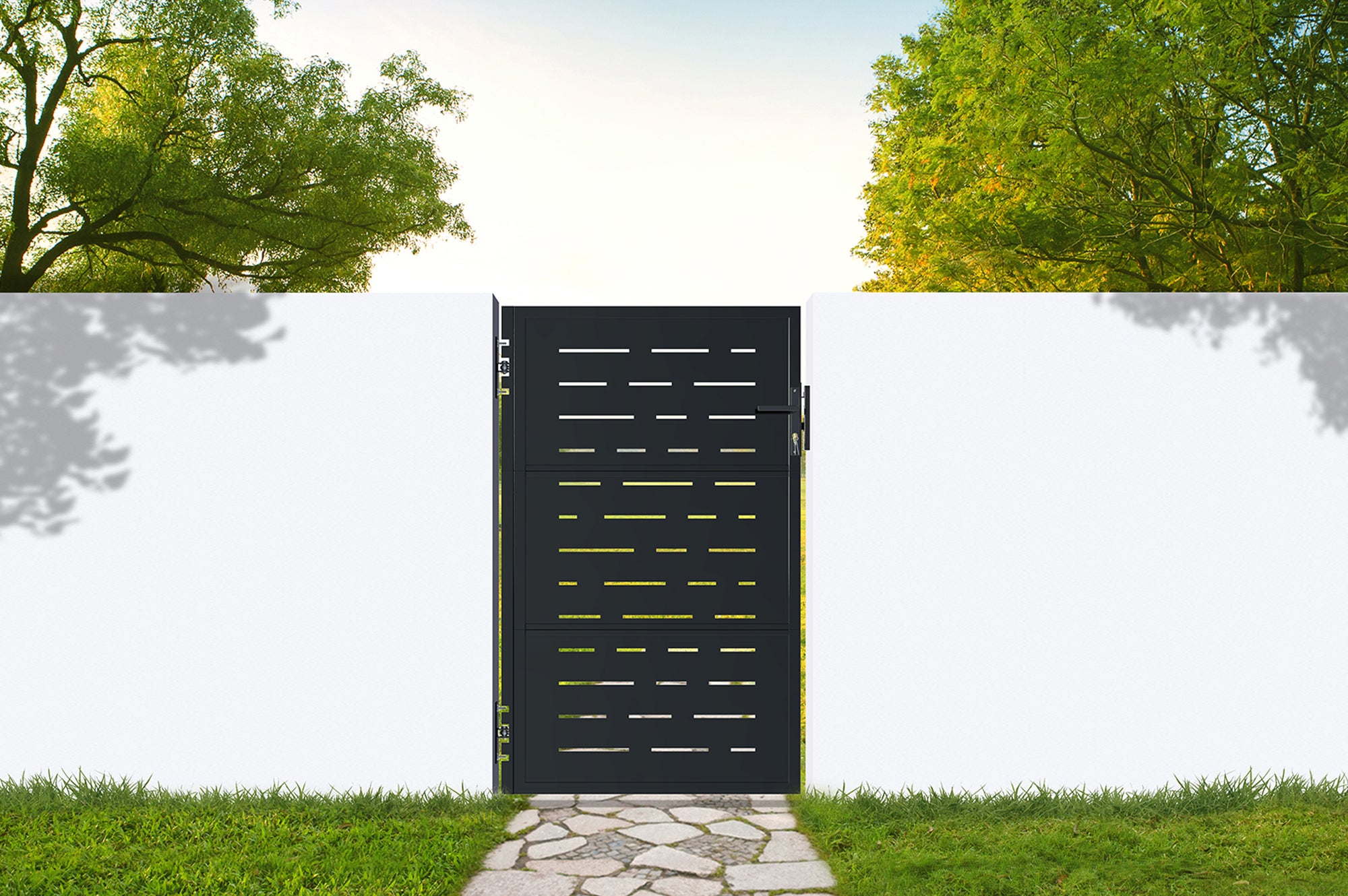 Portillon acier 1m NALI ARLBERG H.160cm Noir mat | Leroy Merlin