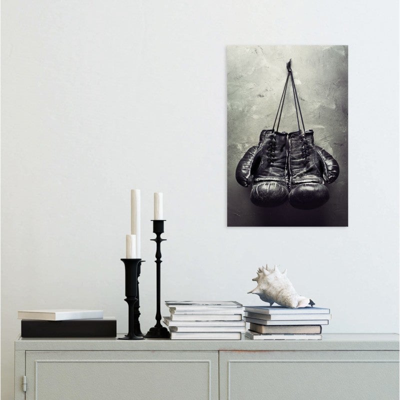 Tableau verre acrylique Boxe gants vintage 40 x 60 cm - Décoration ...