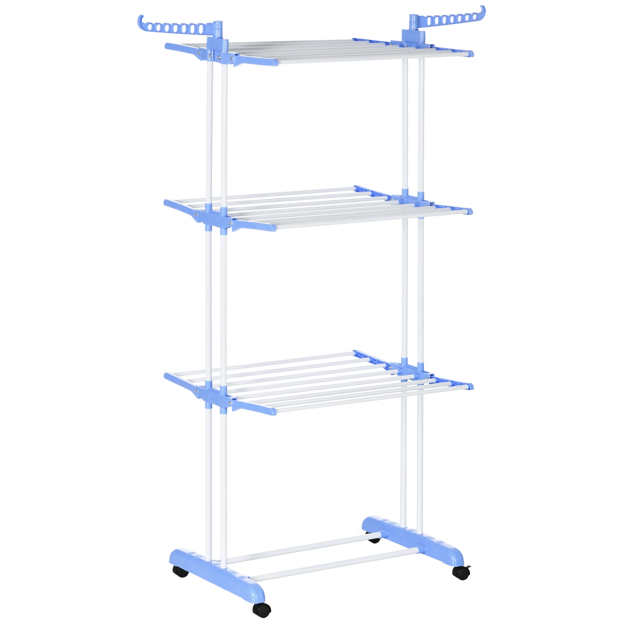 Étendoir à linge tour 73 x 64 x 177 cm, extensible avec roulettes, 4 ...