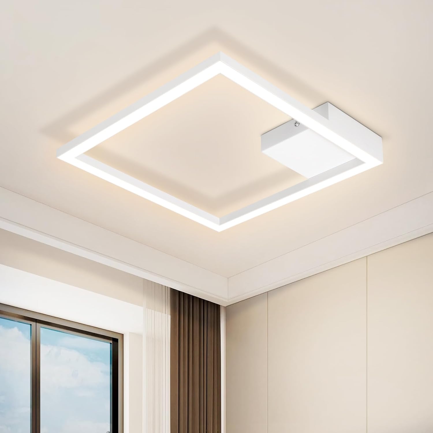 NETTLIFE plafonnier LED blanc 12W moderne 3000K blanc chaud | Leroy Merlin