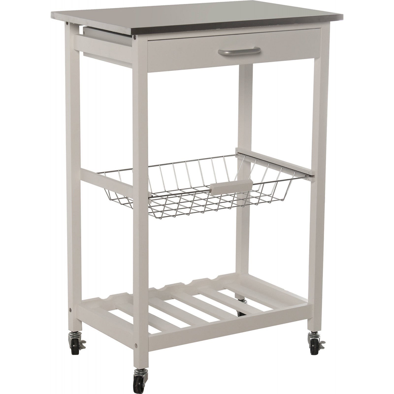 Desserte de cuisine blanche élégante et pratique 57 x 37 x 83.5 cm ...