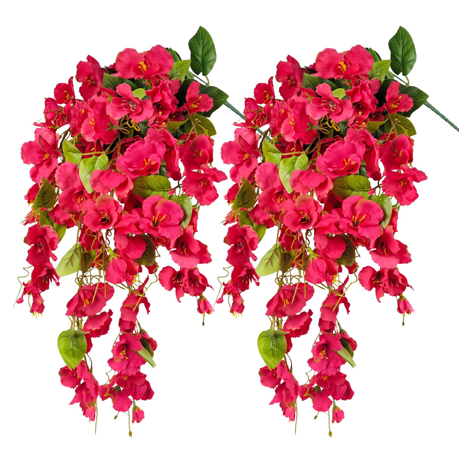 Paquete de 2 enredaderas artificiales de hibisco de seda, rojas ...