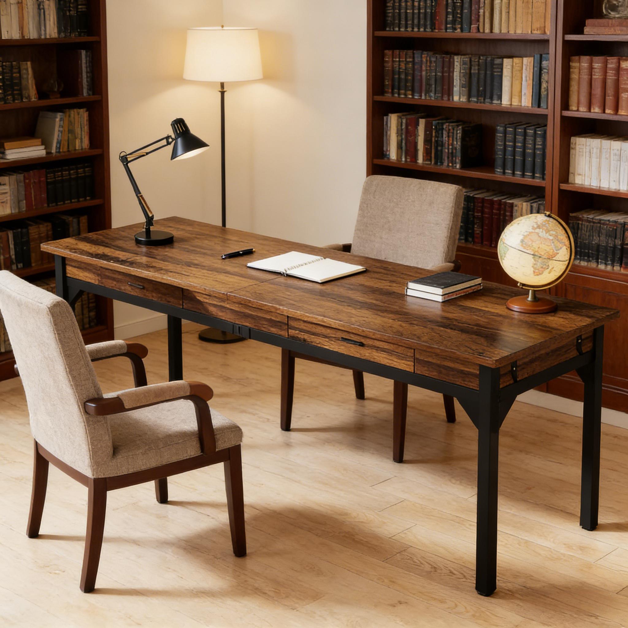 Bureau de direction long, bureau informatique deux places, table de ...