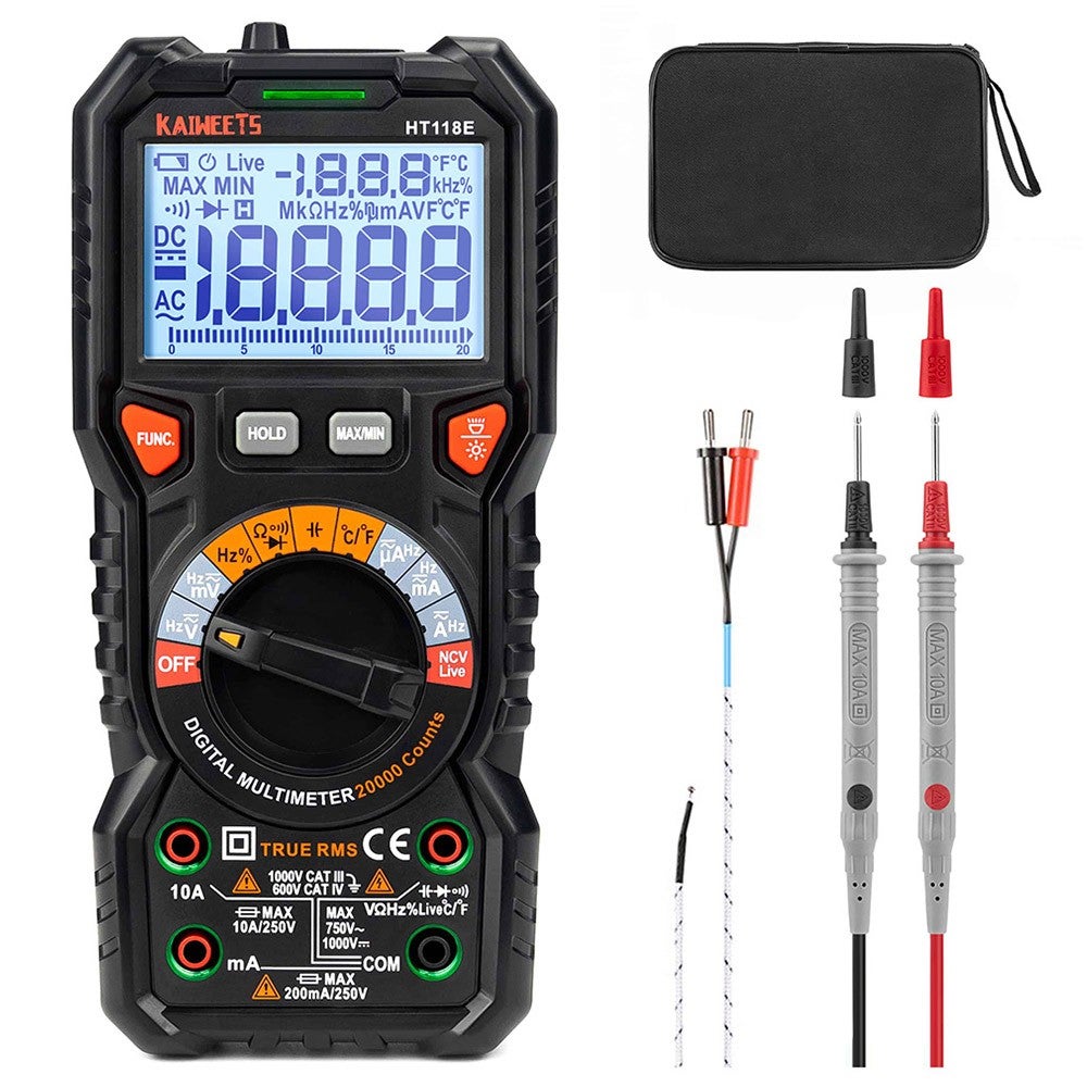 Multimètre Numérique KAIWEETS HT118E - TRMS 20000 Points, Écran 2.7 ...